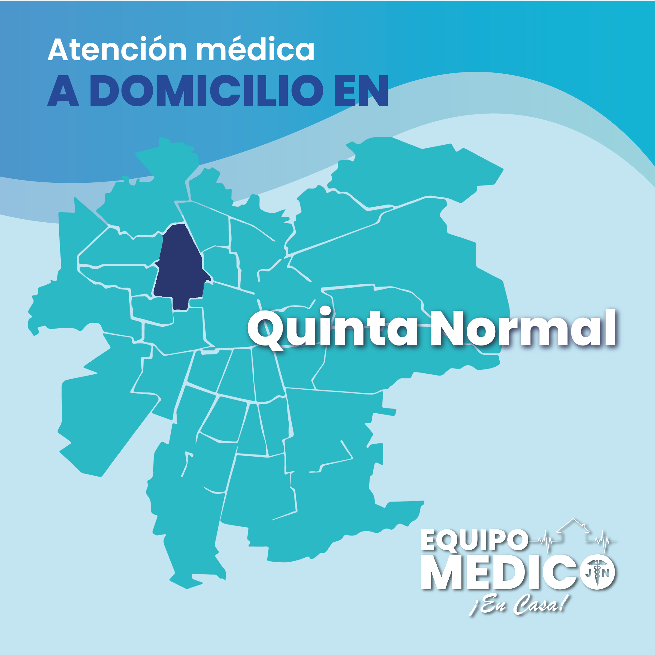 Equipo médico en casa Quinta Normal, sector norponiente, Santiago.