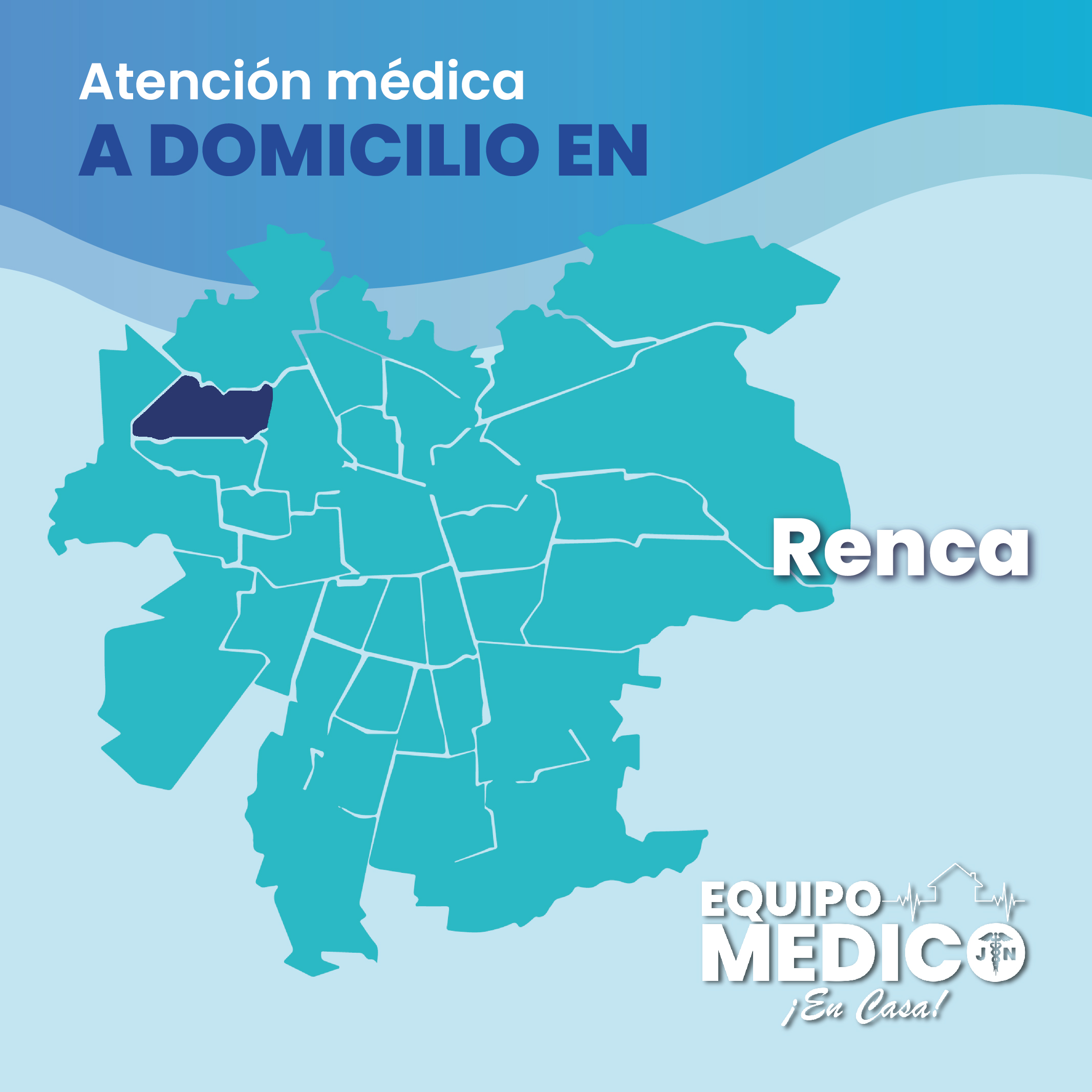 Equipo médico en casa Renca, sector norponiente, Santiago.