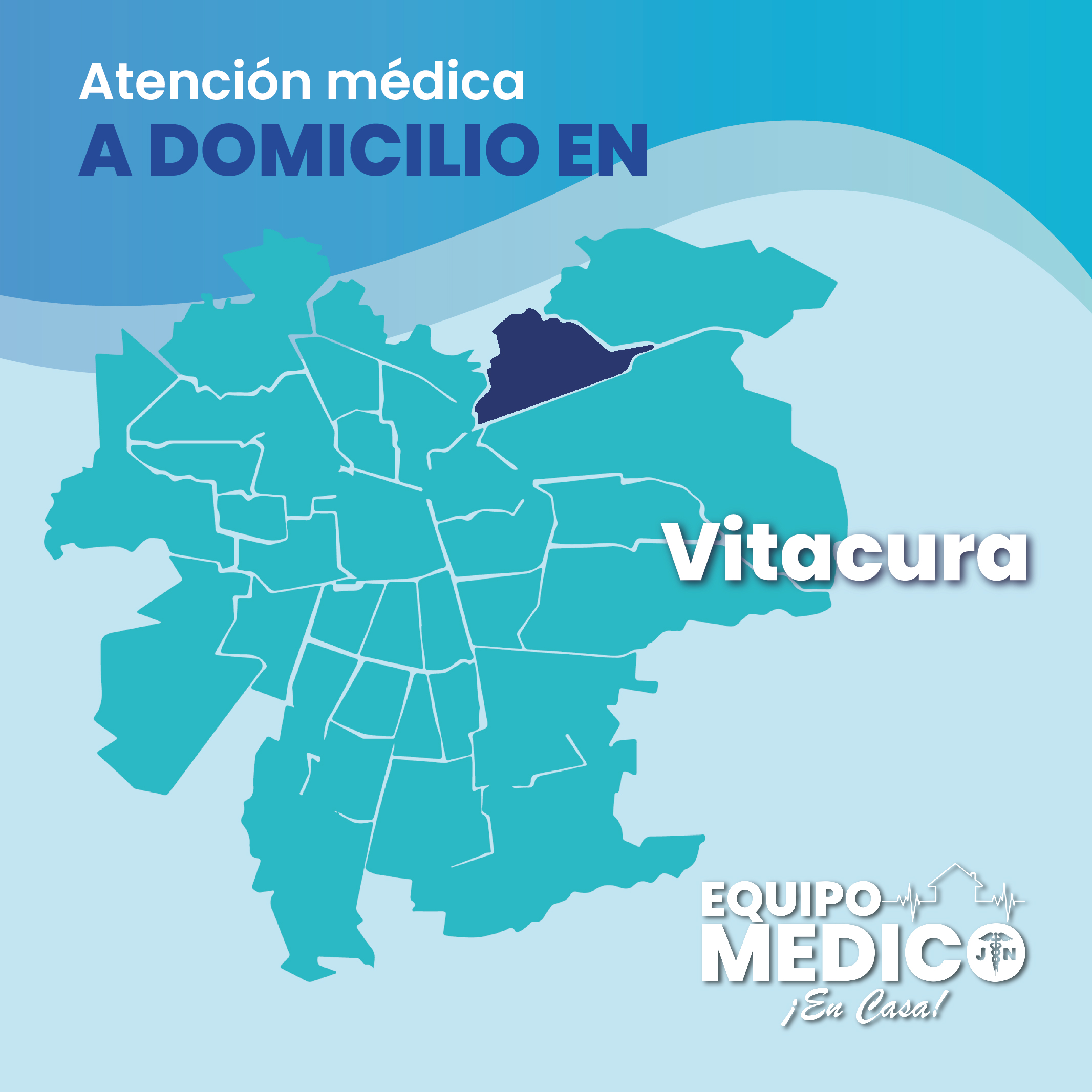 Equipo médico en casa Vitacura, sector nororiente, Santiago.
